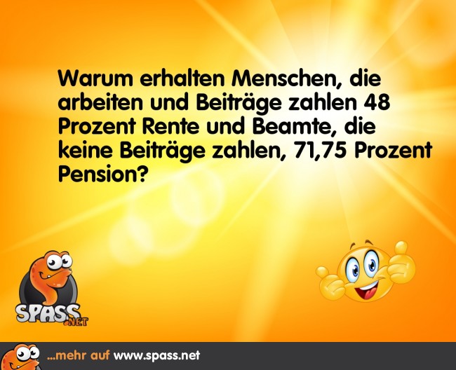 Ungerechte Rente | Lustige Bilder auf Spass.net