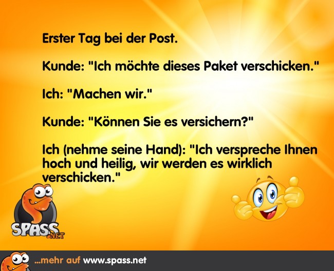 Erster Tag bei der Post | Lustige Bilder auf Spass.net Erster Tag bei der Post | Lustige Bilder auf Spass.net