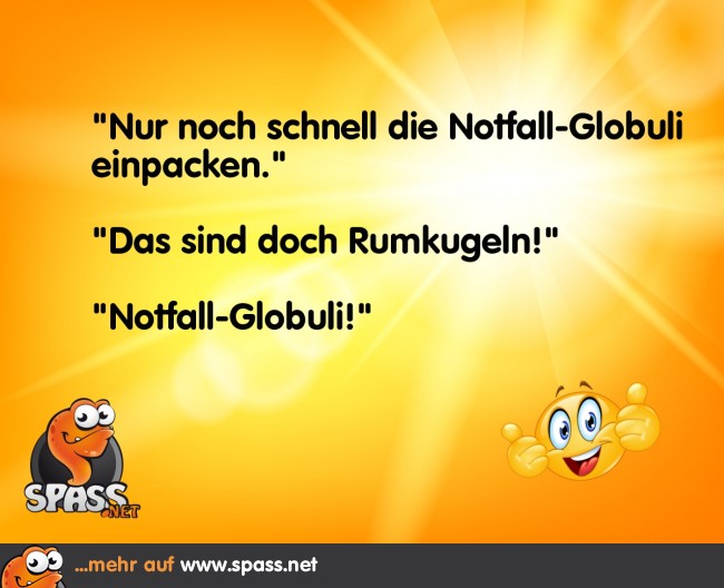 Notfall-Globuli | Lustige Bilder auf Spass.net